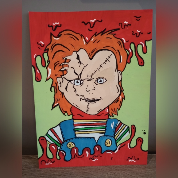 chucky | Art | Large Hand Painted Chucky Poster | Poshmark